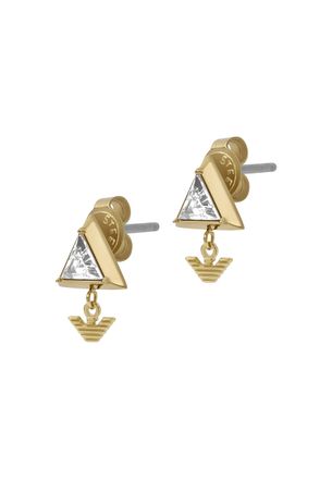 Emporio Armani Damen Ohrringe aus Edelstahl oder Halbedelsteinen mit Push-Back-Verschluss, Narzissengold