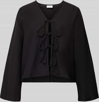 Vila Blusenshirt aus Viskose-Mix mit Schn&uuml;rung