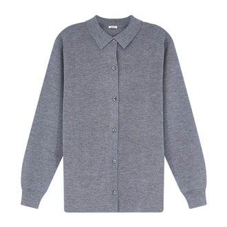 Aspesi Strickjacke mit aufgesetzten Taschen und Knopfleiste - - Knitwear - Damen - Grau - S
