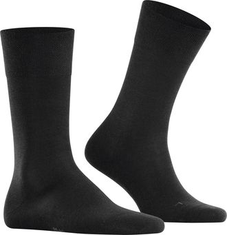 Falke Herren Socken schwarz Schur-Wolle unifarben