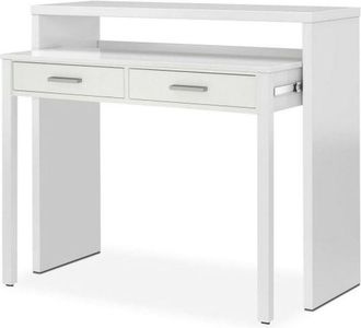 PEGANE Pegane - Bureau console extensible coloris blanc Artik - 87 x 98 x 36 cm