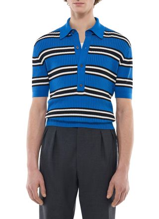 Fursac Polo &agrave; rayures en maille de coton c&ocirc;tel&eacute; - Taille XXL - Homme