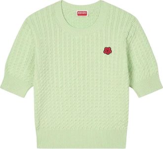 Kenzo Femme, Pulls, Vert, Taille: 42 FR Boke Flower Short Sleeve Top