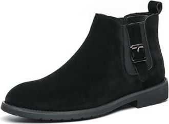 Generic Bottines Chelsea confortables &agrave; enfiler &agrave; bout pointu pour homme, Noir, 39 2/3 EU