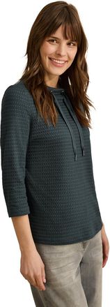 Cecil Damen B322924 Two-Tone Strukturshirt, Slate Khaki, Small