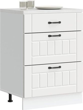 vidaXL Armoire de cuisine Lucca blanc bois ding&eacute;nierie Vidaxl