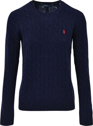 Polo Ralph Lauren Femme, Pulls, Bleu, Taille: 44 FR Pull ras du cou en laine et cachemire &agrave; torsades