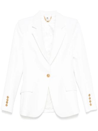 Elisabetta Franchi blazer en cr&ecirc;pe &agrave; d&eacute;tail de sangle - Blanc