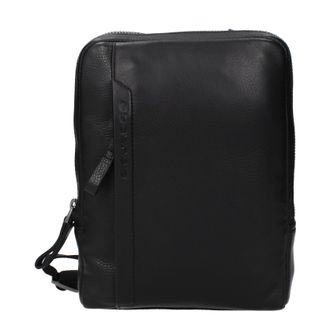 Piquadro Hommes Sac bandouli&egrave;re en cuir noir