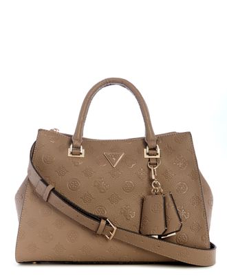 Guess Handtasche Umh&auml;ngetasche Cresidia II Society Satchel Dark Taupe