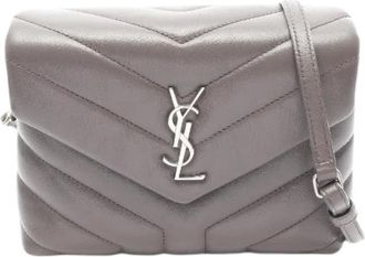 Saint Laurent Sac bandouli&egrave;re Loulou en cuir Pre-owned - Femme - Pre-owned - Gris - Taille: ONE Size