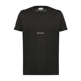 Saint Laurent Cotton Jersey T-Shirt - - Tops - Herren - Schwarzk - L