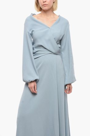 Super Blond Maxi Wrap Dress with Belt Super Blond
