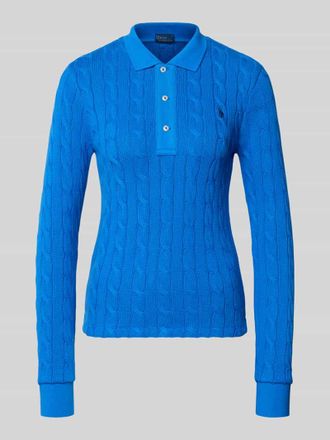 Polo Ralph Lauren Strickpullover mit Zopfmuster und Polokragen