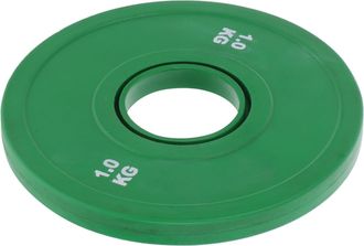 SOLUSTRE Gummibeschichtete Hantelscheibe 1 Kg Gr&uuml;n Rutschfest Leise Trainingsgewichte aus Robustem Gummi f&uuml;r Langhantel Krafttraining zu Hause und Fitnessstudi