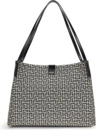 Balmain Femme, Sacs, Noir, Taille: ONE Size Sac Bandouli&egrave;re en Coton avec Bandouli&egrave;re R&eacute;glable