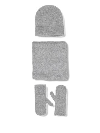 Iro ensemble bonnet en maille &agrave; logo - Gris