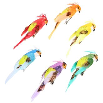 Valiclud Clip On Schaumstoffv&ouml;gel 6 St&uuml;ck K&uuml;nstliche Vogelornamente f&uuml;r Party Basteln und Geschenk