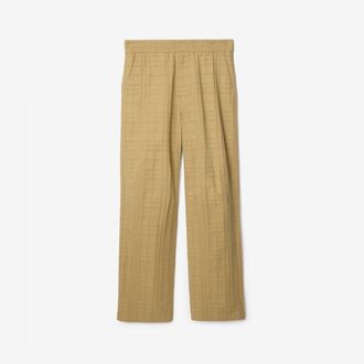 Burberry Pantalon en coton à texture Check, Size: 46