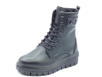 Igi & Co 8653100 Nappa Soft Noir Amphibiens pour femme en cuir noir avec lacets et &eacute;clair, Noir, 35 EU