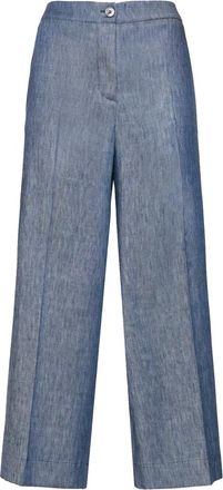 Elena Miro Femme, Pantalons, Bleu, Taille: 40 FR Mariniere Wide Pantalons