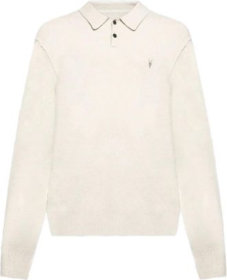 AllSaints Besticktes Poloshirt - Nude