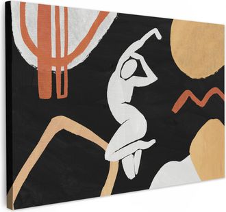 MuchoWow Leinwand Bilder Abstrakte Kunst, wunderschöne Bilder mit Rahmen, Deko Wohnzimmer, Wanddeko Boho 150x100