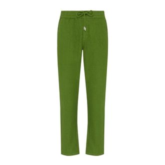 Vilebrequin Pantalon en lin Parc coupe droite - Homme - Pantalons - Vert - Taille: L