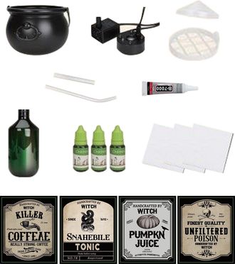 Generic Halloween Kids Pot - Cauldron Schwarz dekorativ, Köstlichkeiten für Hexenpartys, leichtes Bonbondisplay | Fun im Objekt für die Herbstfeier im Freien