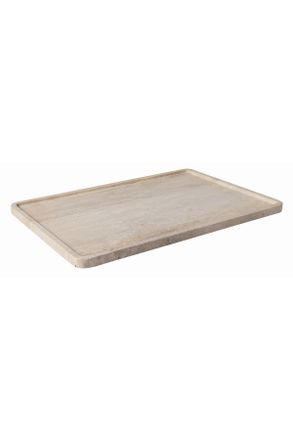 Villeroy & Boch Servierplatte Manufacture Travertine, Sand, Stein, rechteckig, 28.20x1.70x40.50 cm, robust, Tischkultur & Servieren, Servierplatten