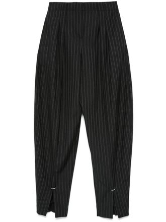 MUGLER pantalon à fines rayures - Noir