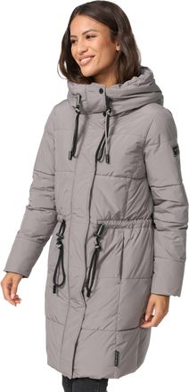 Navahoo Damen Winterjacke Stepp Winter jacke Steppjacke mit Kapuze warm B975 [B975-Zuckertatz-Grau-Gr.XL]