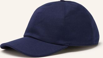 Eton Cap Mit Leinen blau