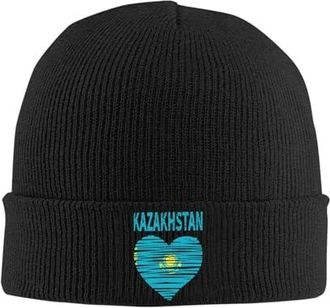 Generic Bonnet Thermo Kazakhstan Drapeau Coeur Kazakh Respirant Chapeau Tricot&eacute; Coupe-Vent Bonnet pour Homme Temps Froid Randonn&eacute;e