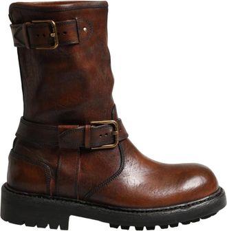 Dolce & Gabbana Bottes motardes mi-mollet - Homme - Chaussures - Brun - Taille: 39 EU