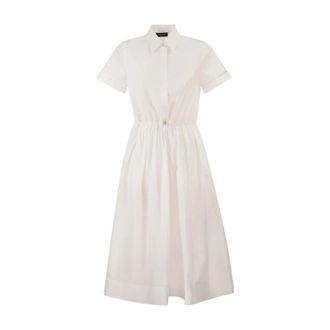 Fabiana Filippi Kurz&auml;rmeliges Poloshirt aus Popeline - - Dresses - Damen - Wei&szlig; - XS