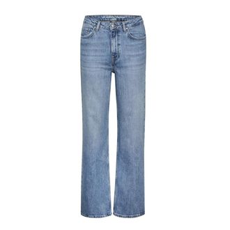 MY ESSENTIAL WARDROBE Hohe Weite Y Mittelblaue Jeans - - Jeans - Damen - Blau - 4XS L34