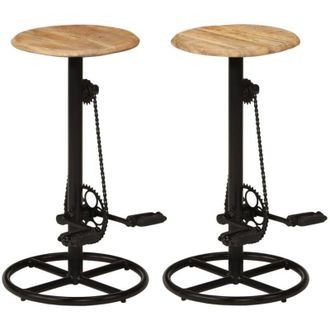 vidaXL Barhocker 2 Stk. Massivholz Mango Vidaxl