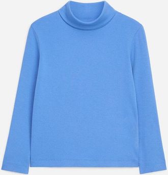 Arket Geripptes Rollkragenoberteil -Blau