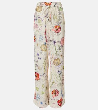 Alexander McQueen Bedruckte Palazzo-Hose Meadow
