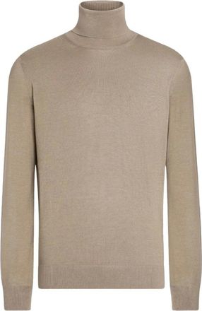 Ermenegildo Zegna Homme, Pulls, Beige, Taille: L Cashseta Turtleneck