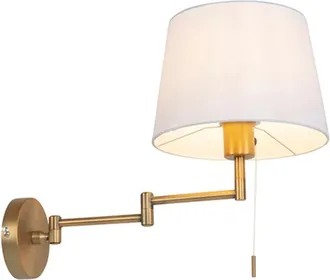 QAZQA ladas - LED Dimmable Applique murale bras articul&eacute; variateur inclus - 1 lumi&egrave;re - L 25 cm - Bronze - Moderne - &eacute;clairage int&eacute;rieur - Salon I