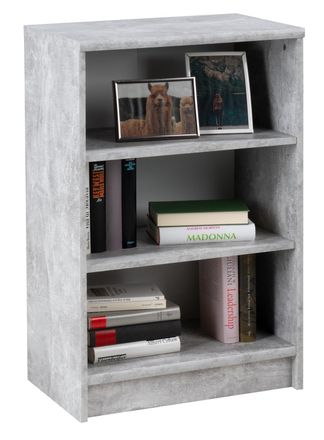 JACK Bücherregal mit 3 Fächern - Betonoptik - 54 x 86 x 34 cm - Aktenregal Standregal Wohnzimmerregal