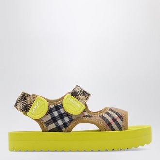 Burberry Sand beige/green Check-pattern sandals