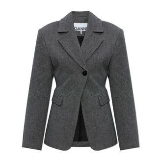 Ganni Blazer mit Taschen - - Jackets - Damen - Grau - M