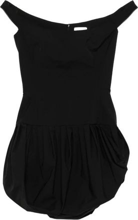 Magda Butrym Femme, Robes, Noir, Taille: 34 FR Robe Mini Volant&eacute;e &agrave; &Eacute;paules D&eacute;nud&eacute;es