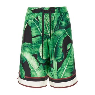 Dolce & Gabbana Shorts mit Blattprint und Kordelzug - - Shorts - Herren - Mehrfarbig - M