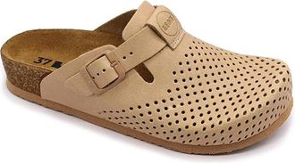 Leon 4250 Lederschuhe Clog Pantolette Komfortschuhe Hausschuhe, Damen, Beige, EU 40