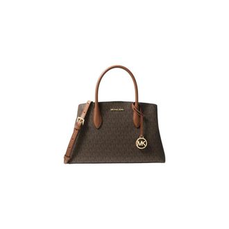 Michael Kors Sac &agrave; main Maya Medium Signature Logo - Femme - Sacs - Brun - Taille: ONE Size