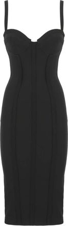 Elisabetta Franchi Femme, Robes, Noir, Taille: 38 FR Robe Midi Encolure Coeur